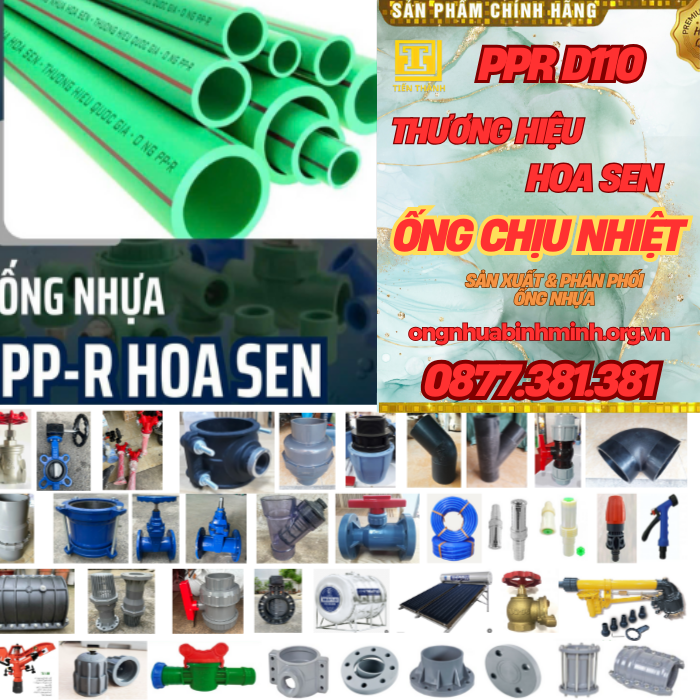 ỐNG NHƯA PPR D110 HOA SEN - ỐNG CHỊU NHIỆT - GIÁ RẺ NHẤT