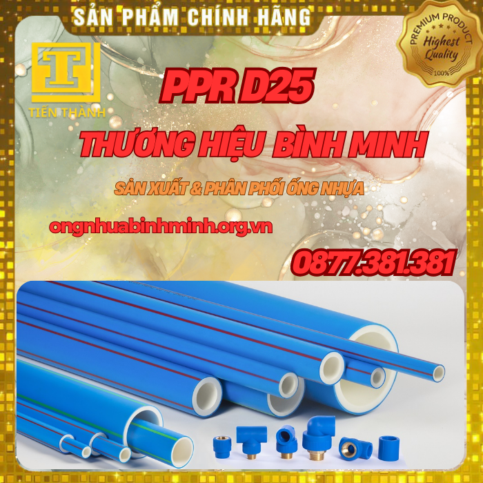 ỐNG NHƯA PPR D25 BÌNH MINH - ỐNG CHỊU NHIỆT - GIÁ RẺ NHẤT
